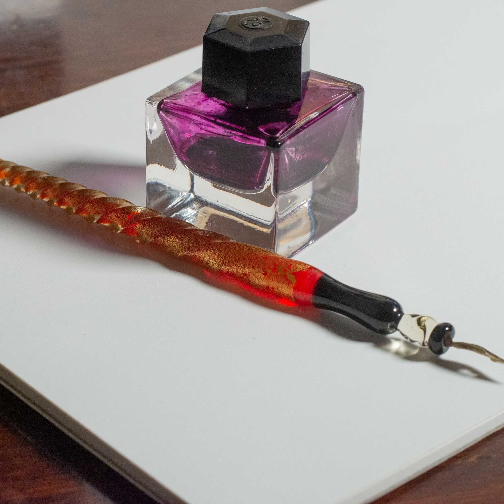 MURANO GLASS PEN Metal Nib Handmade Traditional With Gold Leaf | Etsy