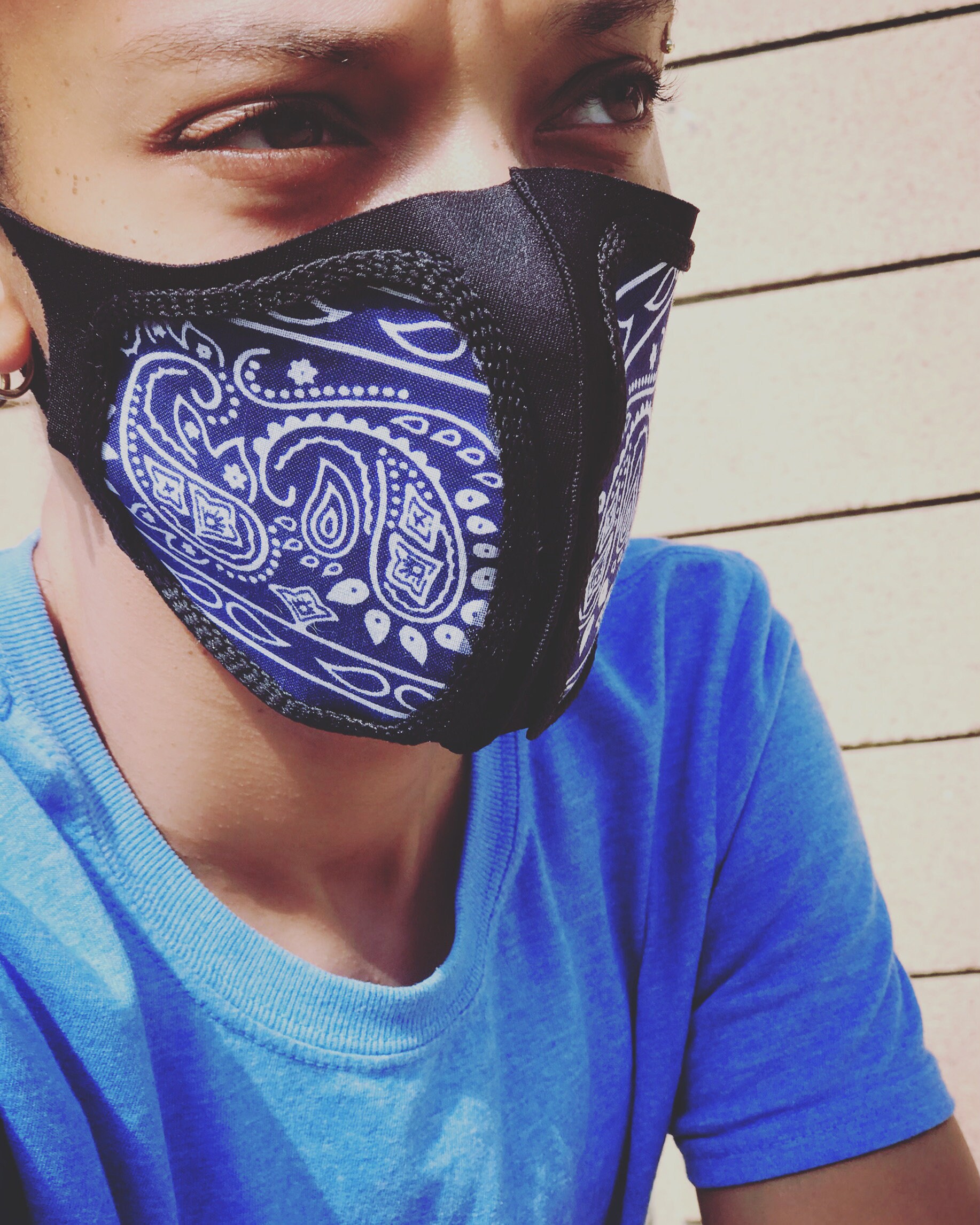 Blue rag face mask | Etsy