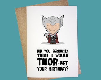 Thor Birthday Card - Etsy