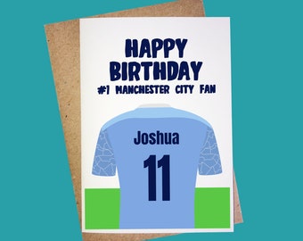 Man City Birthday Card - Etsy