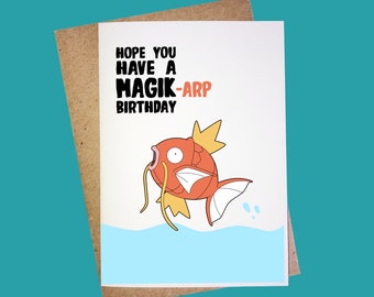 Magikarp Birthday Card - Etsy