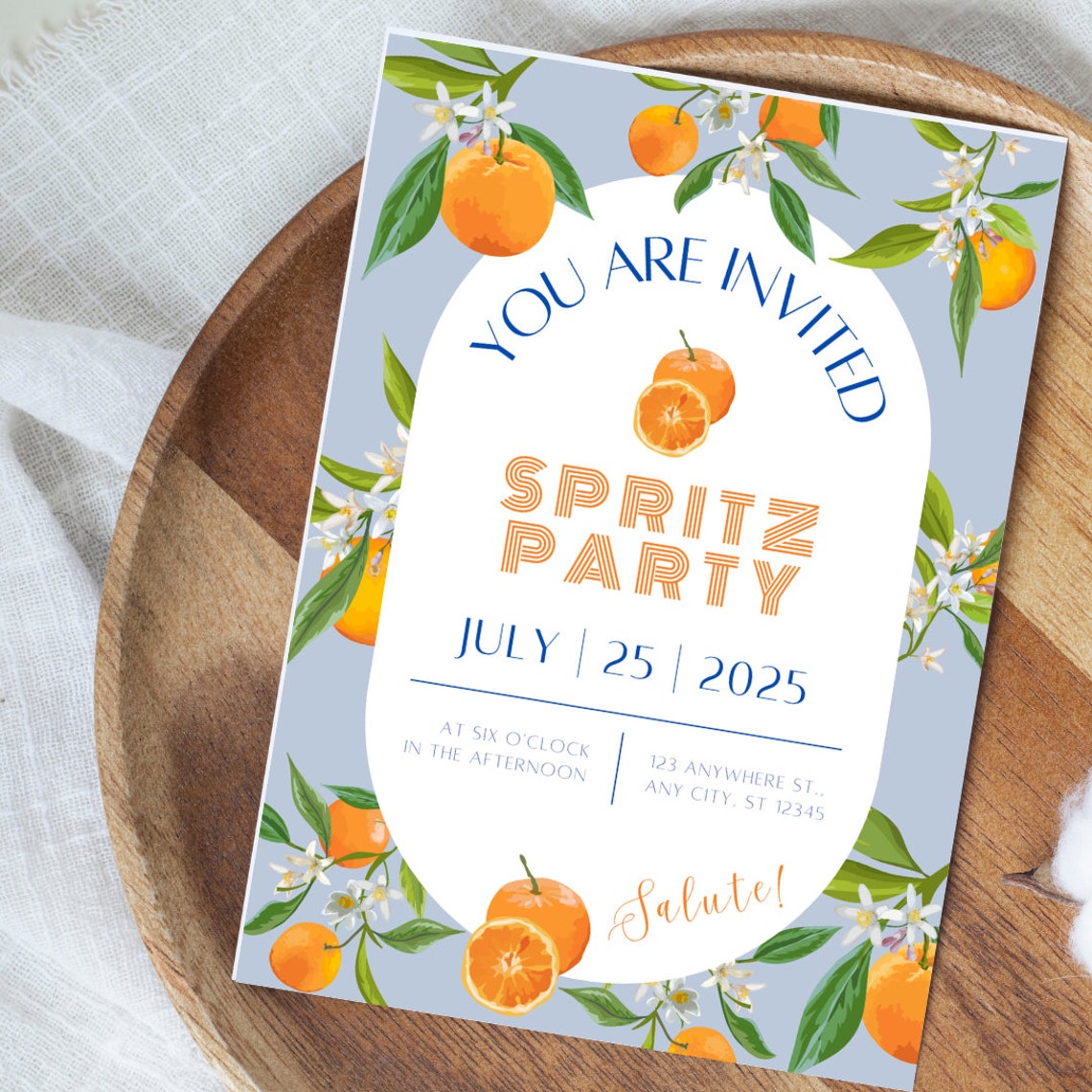 Editable Aperol Spritz Party Invitation Template - Bachelorette, Bridal ...