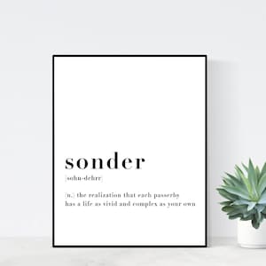 Sonder Definition - Sonder Art Print - Definition Art Print - Digital ...
