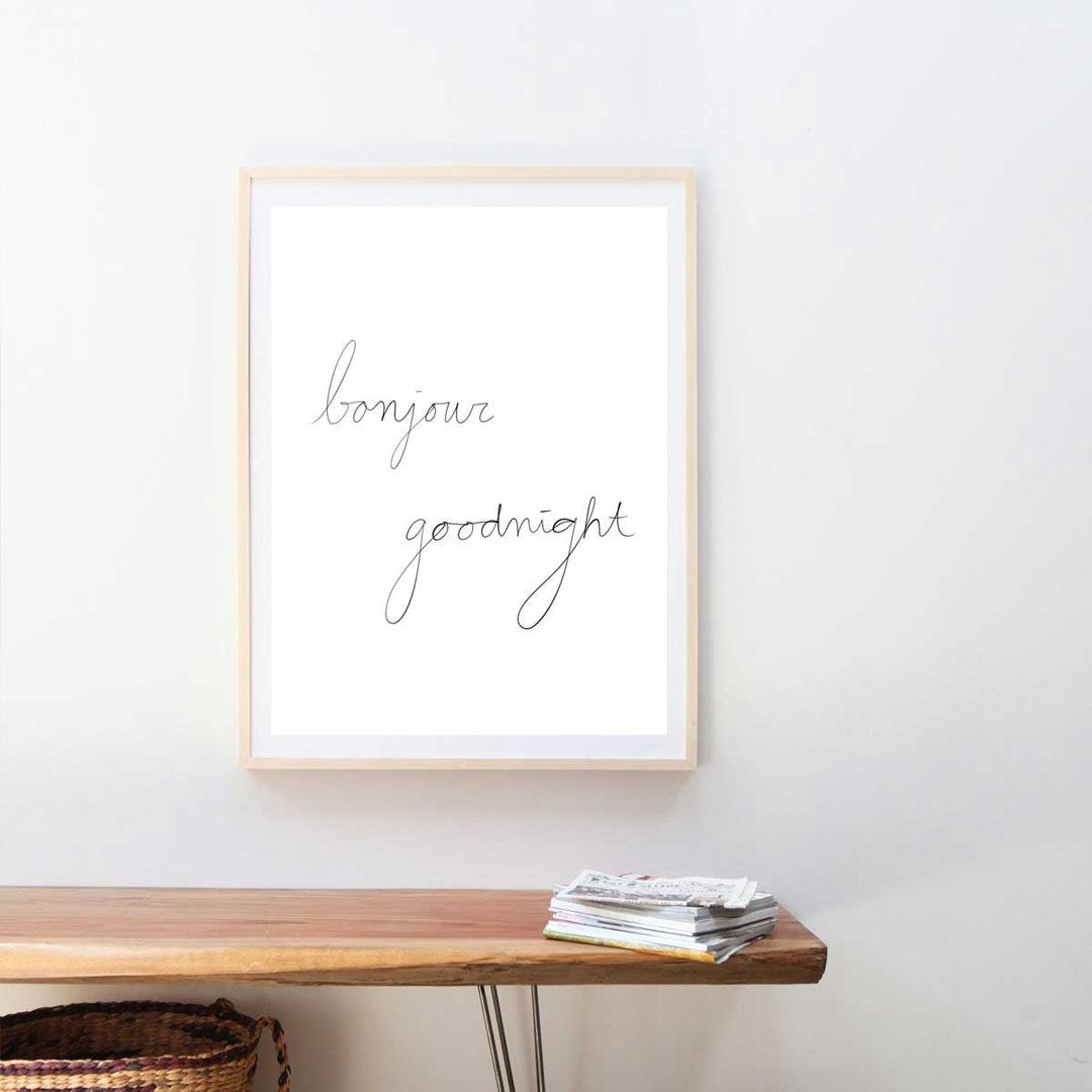 Bonjour Goodnight Print - Etsy