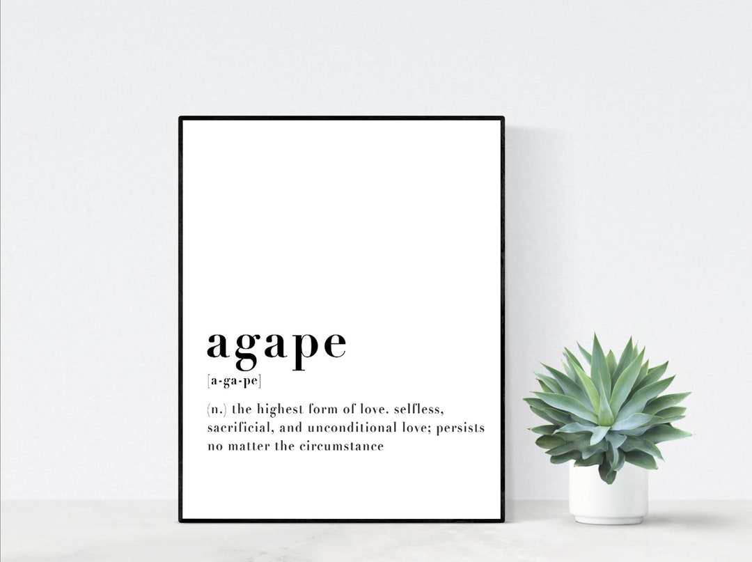 Agape Definition - Agape Art Print - Definition Art Print - Digital ...