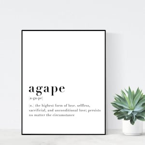 Agape Definition - Agape Art Print - Definition Art Print - Digital ...