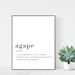 Agape Definition - Agape Art Print - Definition Art Print - Digital ...