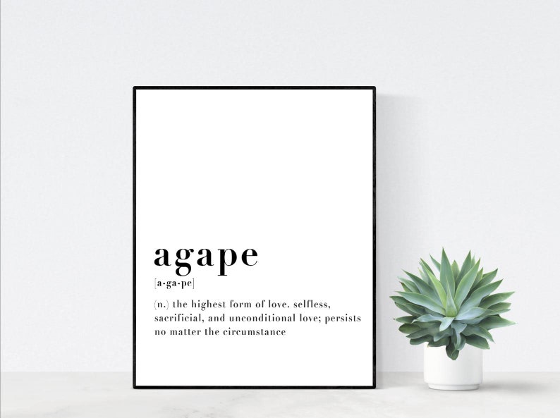 Agape Definition - Agape Art Print - Definition Art Print - Digital ...