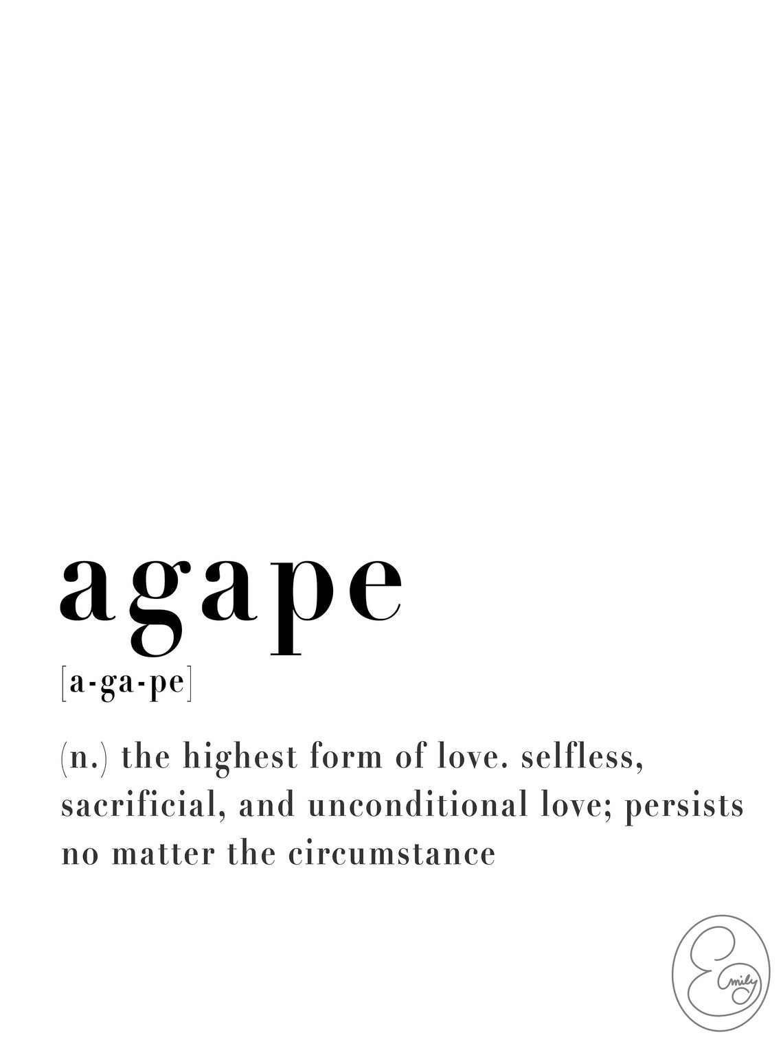 Agape Definition - Agape Art Print - Definition Art Print - Digital ...