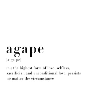 Agape Definition - Agape Art Print - Definition Art Print - Digital ...