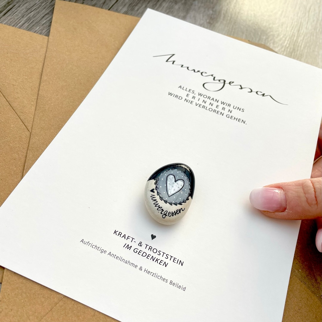 Mourning Card With Mini Memorial Stone, Consolation Gift, Condolence ...