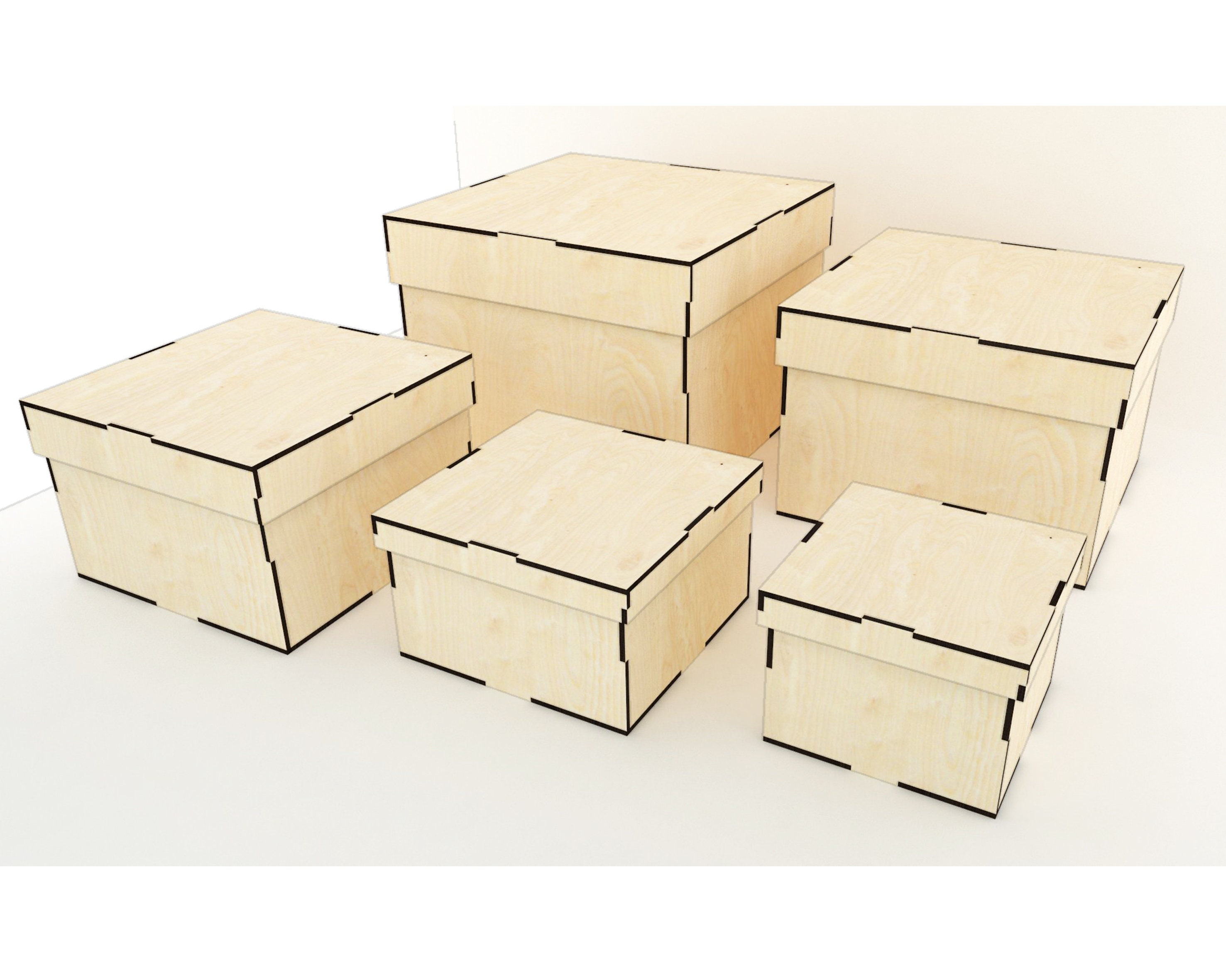 Square Box With Lid 5 Different Size for 1/8 or 3.1mm - Etsy