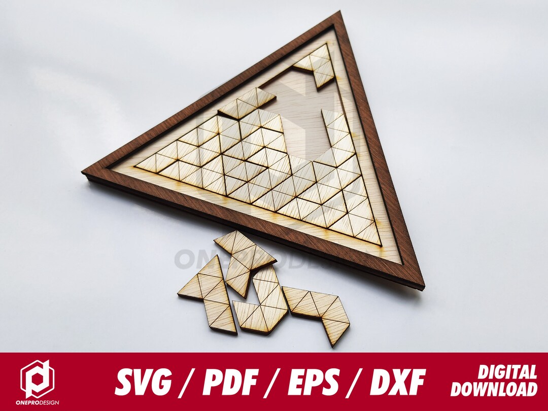 Triangle Puzzle - Svg / Pdf / Eps / Dxf Laser Cut File - Instant ...