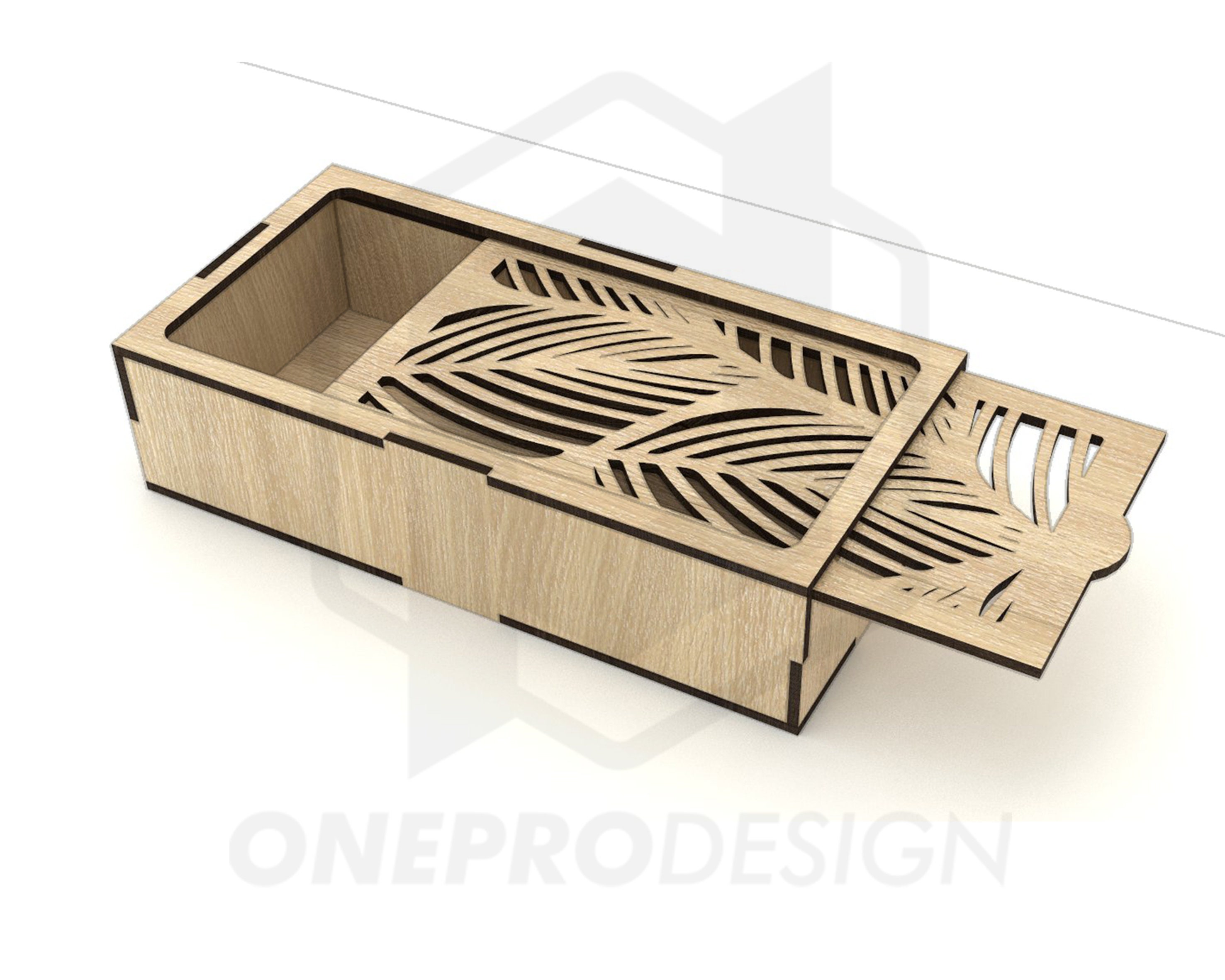 Boxes With Slide Leaf Pattern Lid, 5 Sizes, for 1/8" or 3.1mm Thk Wood ...