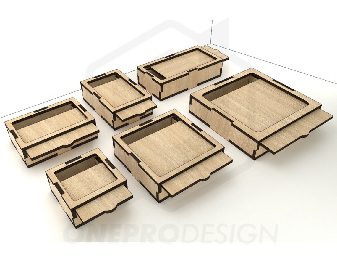 Boxes With Slide Lid 6 Different Size 5cm Height for - Etsy