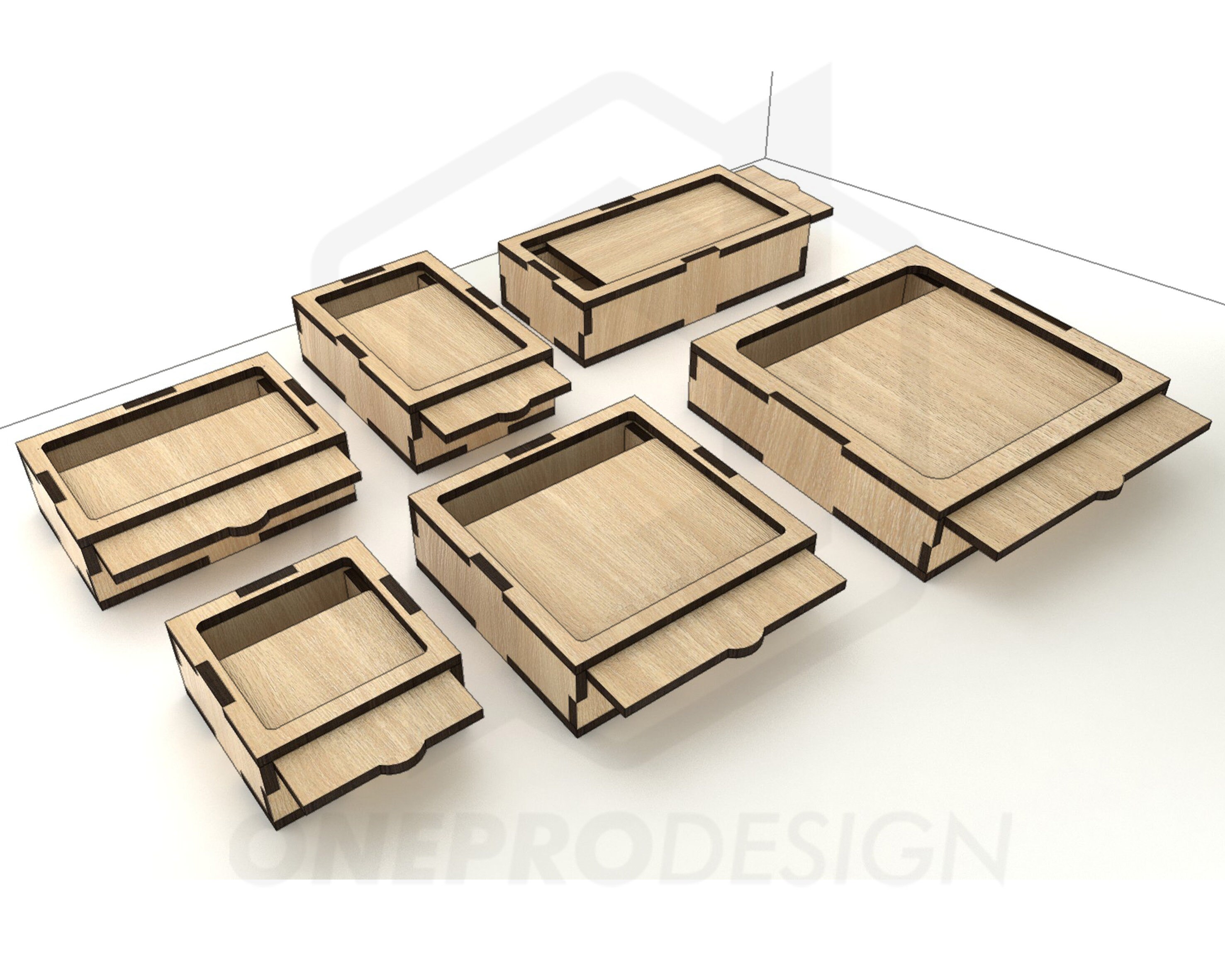 Boxes With Slide Lid 6 Different Size 5cm Height for - Etsy