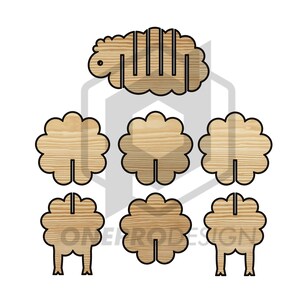 Sheep Coaster Wood - Svg / Pdf / Eps / Dxf- Laser Cut File / Glowforge ...