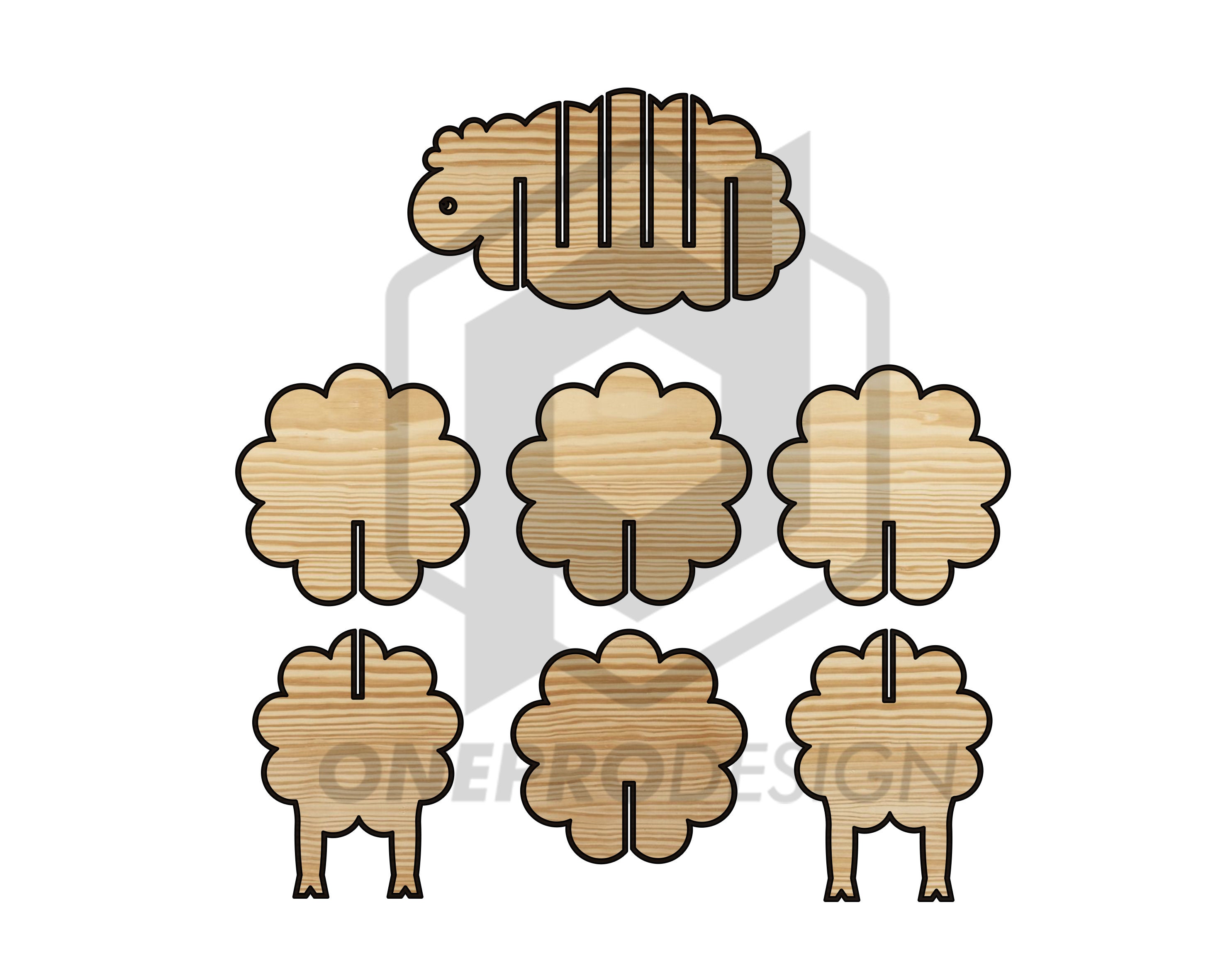 Sheep Coaster Wood Svg / Pdf / Eps / Dxf Laser Cut File / - Etsy