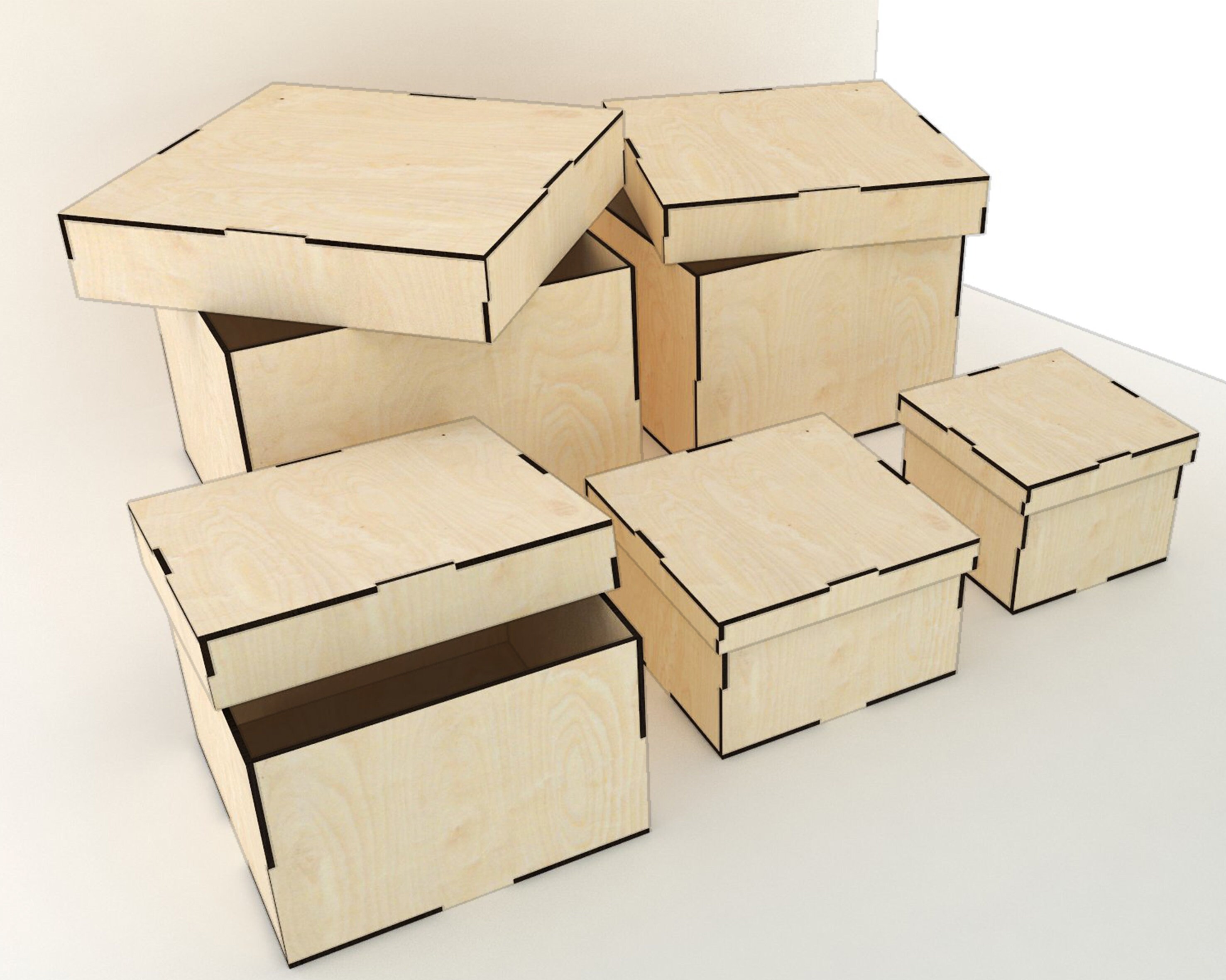 Square Box With Lid 5 Different Size for 1/8 or 3.1mm - Etsy