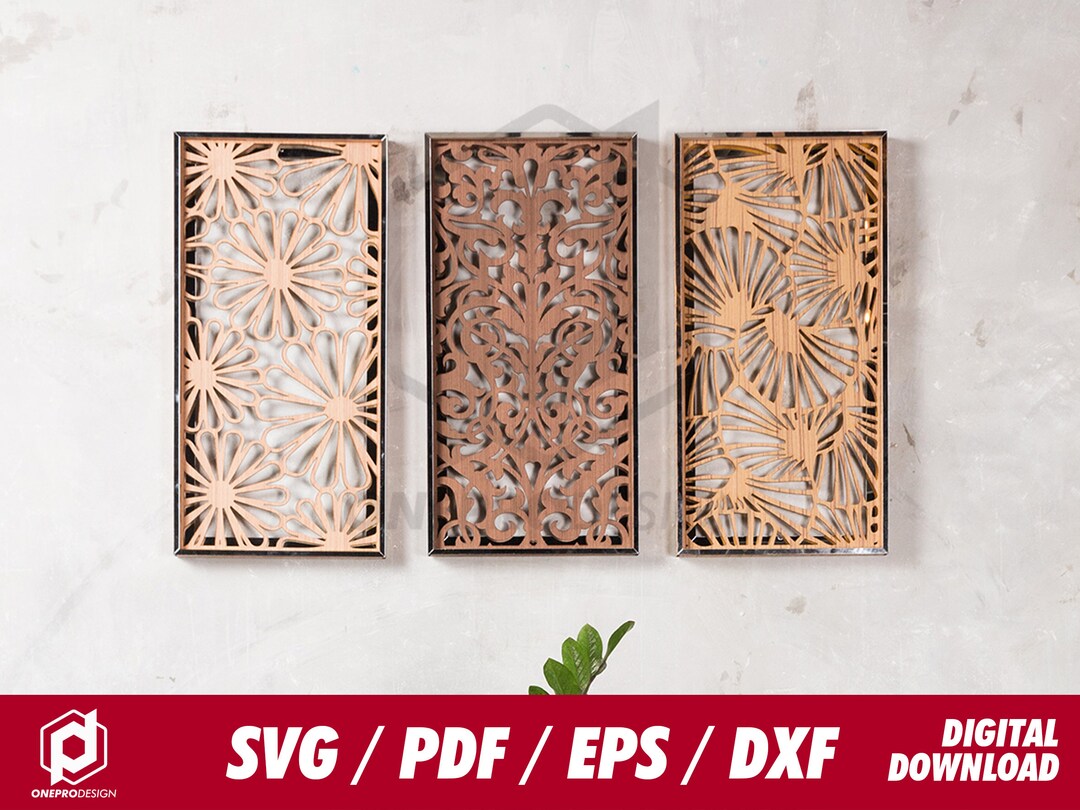Wall Decor 10 Design - 60cm X 30cm - Svg / Pdf / Eps / Dxf Laser Cut ...