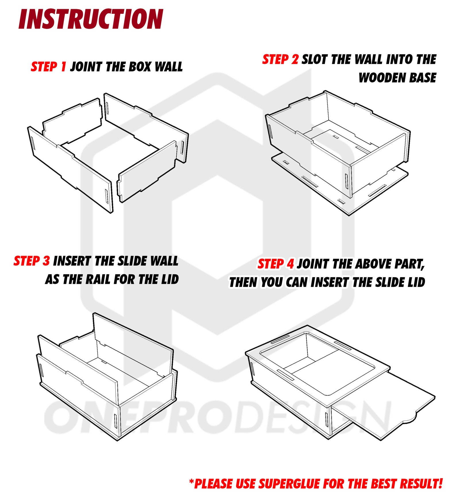 Boxes With Slide Lid new Design 5 Sizes for 1/8 Wood - Etsy