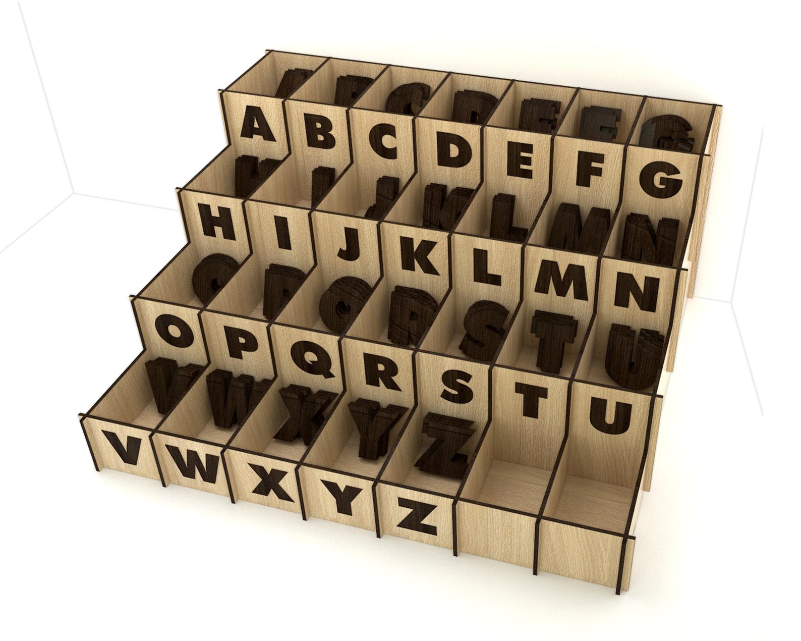 Alphabet A to Z Organize, Education Toys, for 1/8" Wood - Svg / Pdf ...