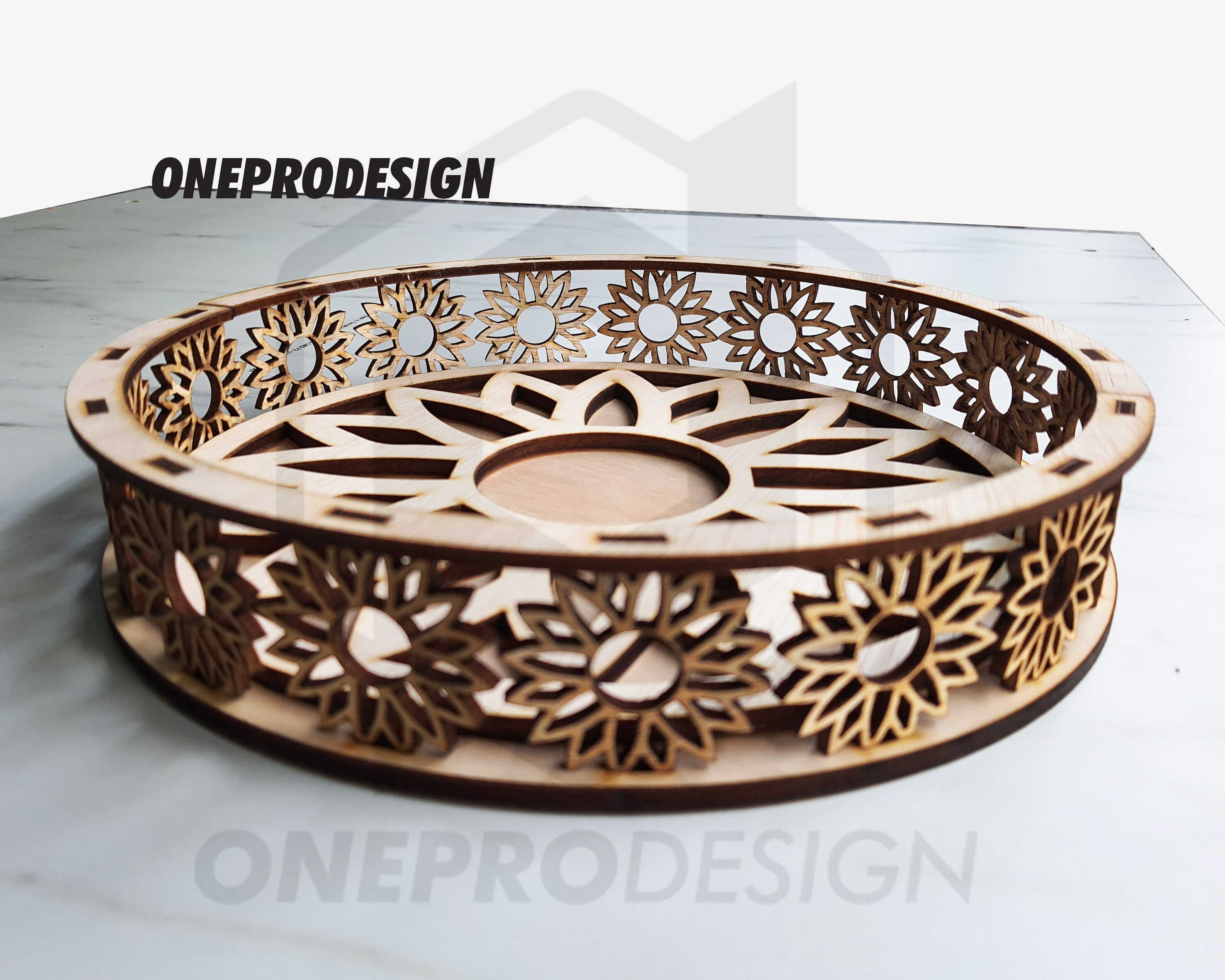 Bundle Set, Circle Wooden Tray, 4 Designs - Svg / Pdf / Eps / Dxf Laser ...