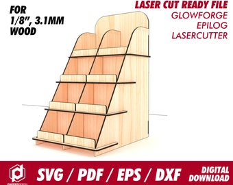 Display Shelf 20 Slots File for 1/8 Wood Svg / Pdf / | Etsy