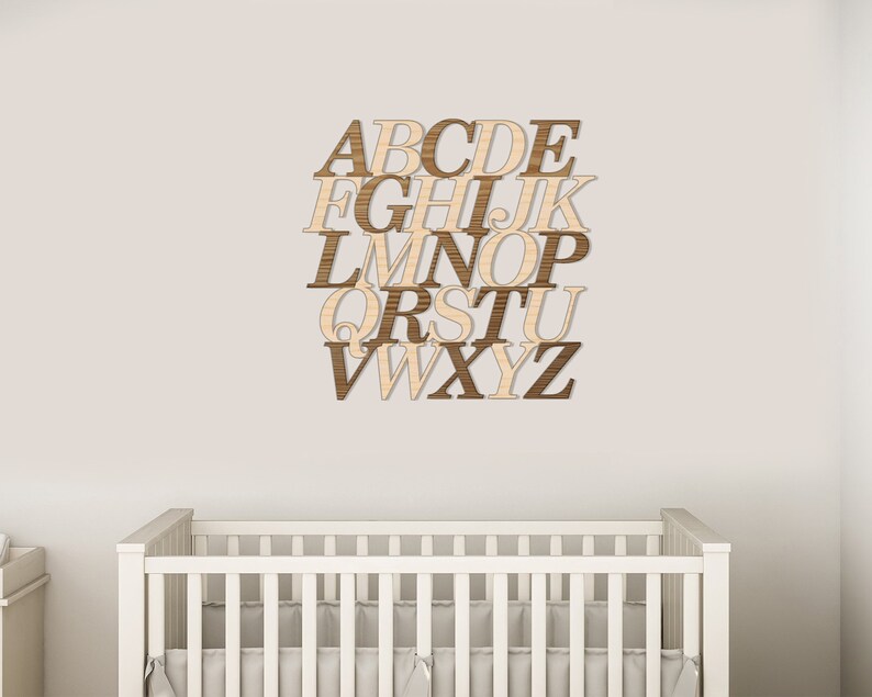 ABC Wall Deco for Kids Svg / Pdf / Eps / Dxf Laser Cut File | Etsy