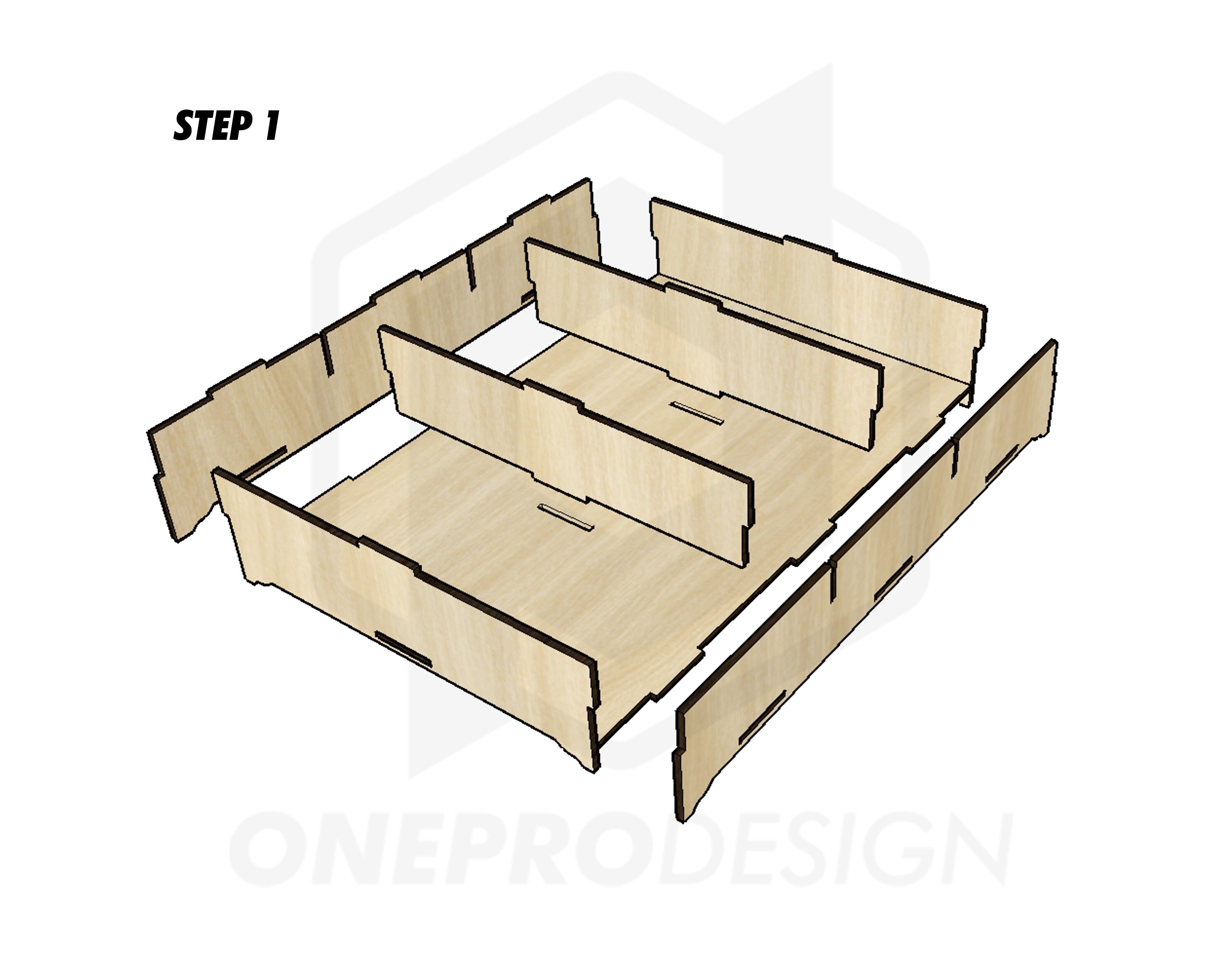 Boxes Slid Lid With 3 Compartment, 2 Sizes, for 1/8" or 3.1mm Thk Wood ...