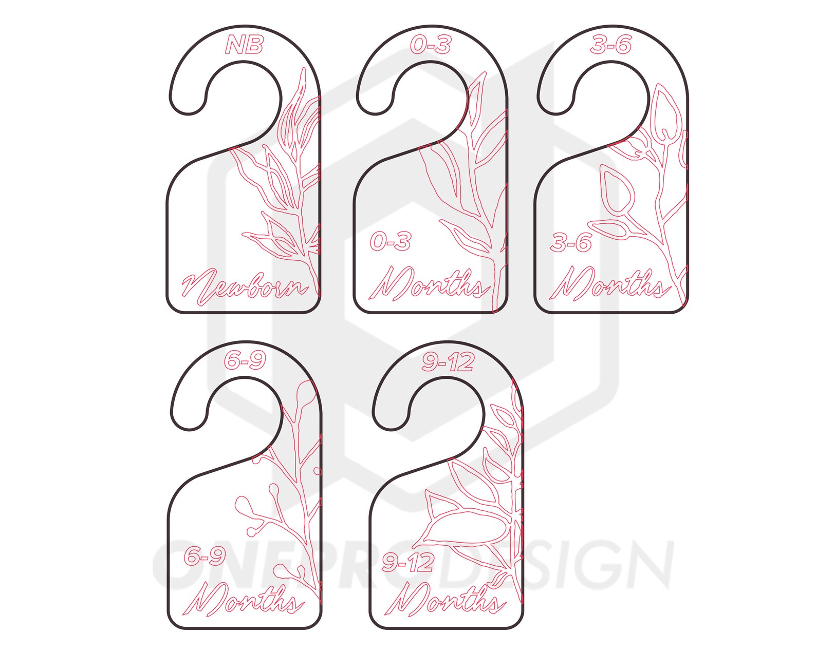 Baby Clothes Divider Hanger 5 Designs Leaf Svg / Pdf / Eps / - Etsy