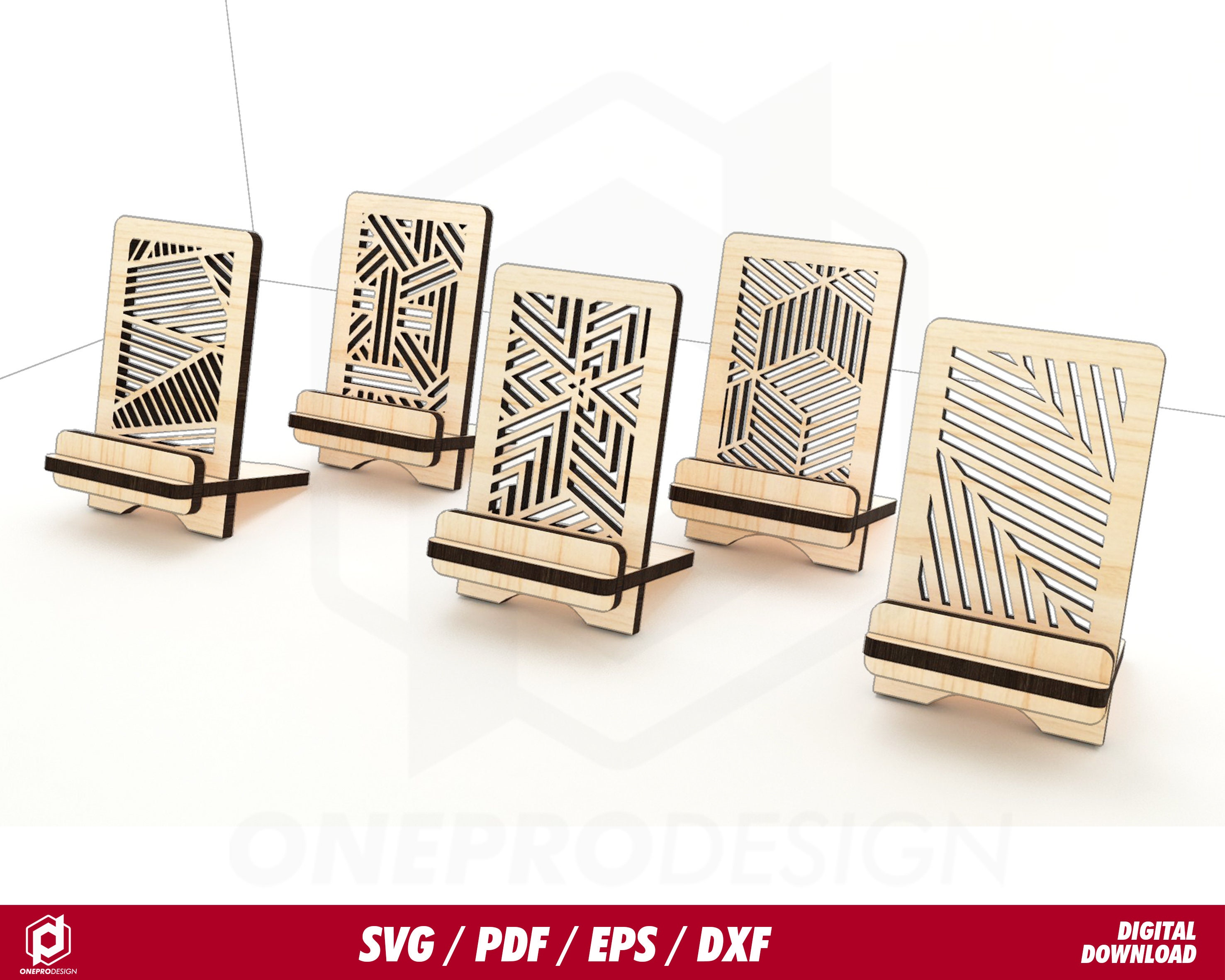 Phone Stand 5 Different Line Design for 1/8 and - Etsy