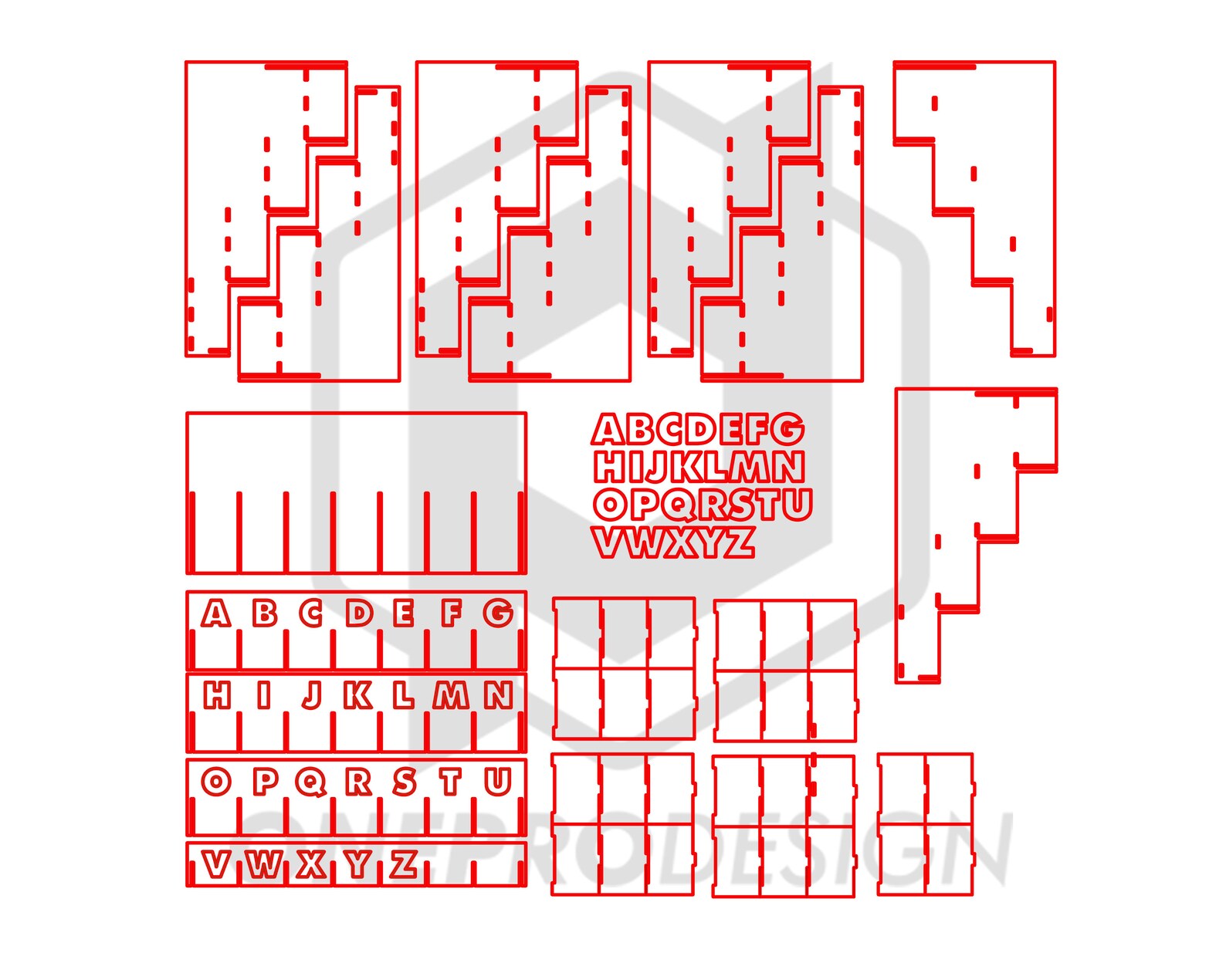 Alphabet A to Z Organize, Education Toys, for 1/8" Wood - Svg / Pdf ...