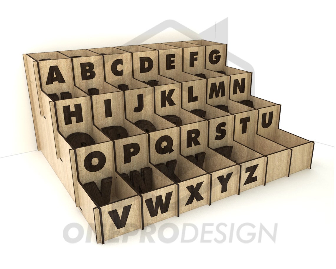 Alphabet A to Z Organize, Education Toys, for 1/8" Wood - Svg / Pdf ...