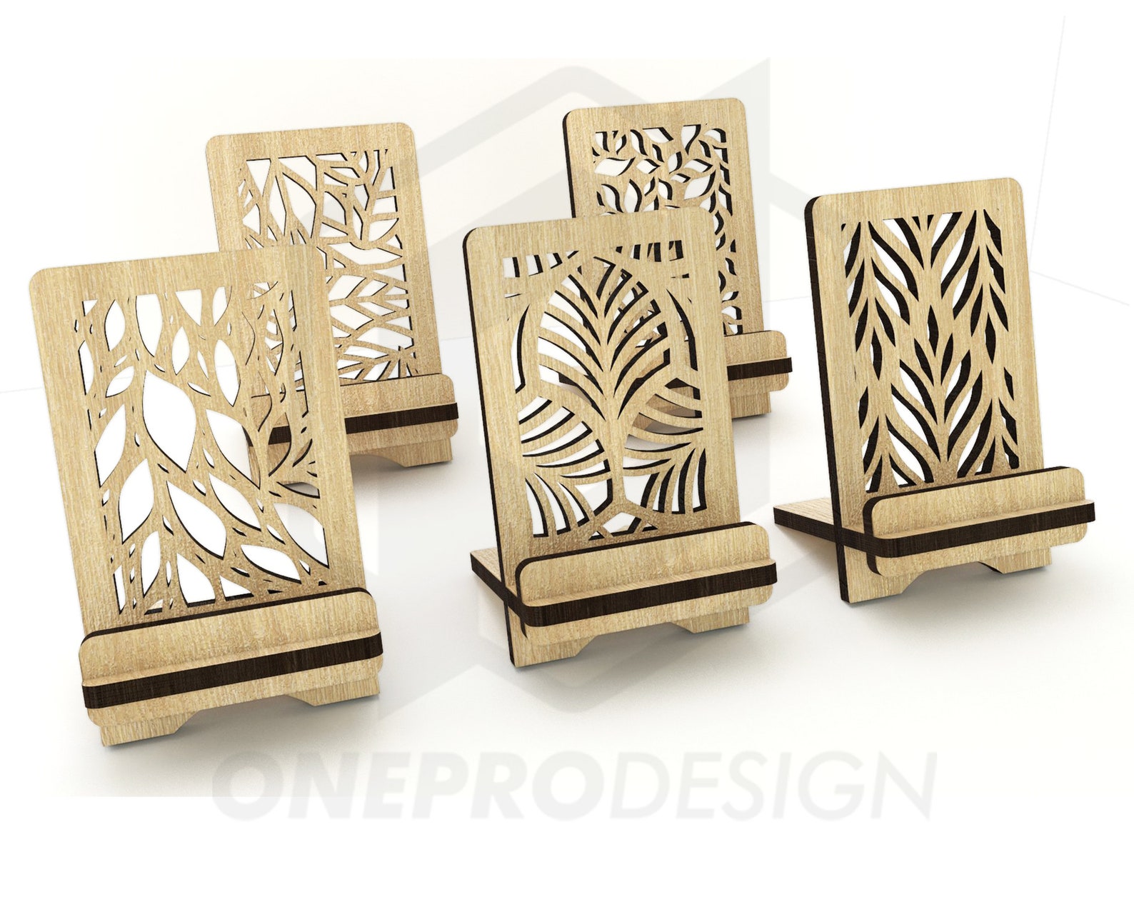 Phone Stand 5 Different Leaf Design for 1/8 and - Etsy Canada
