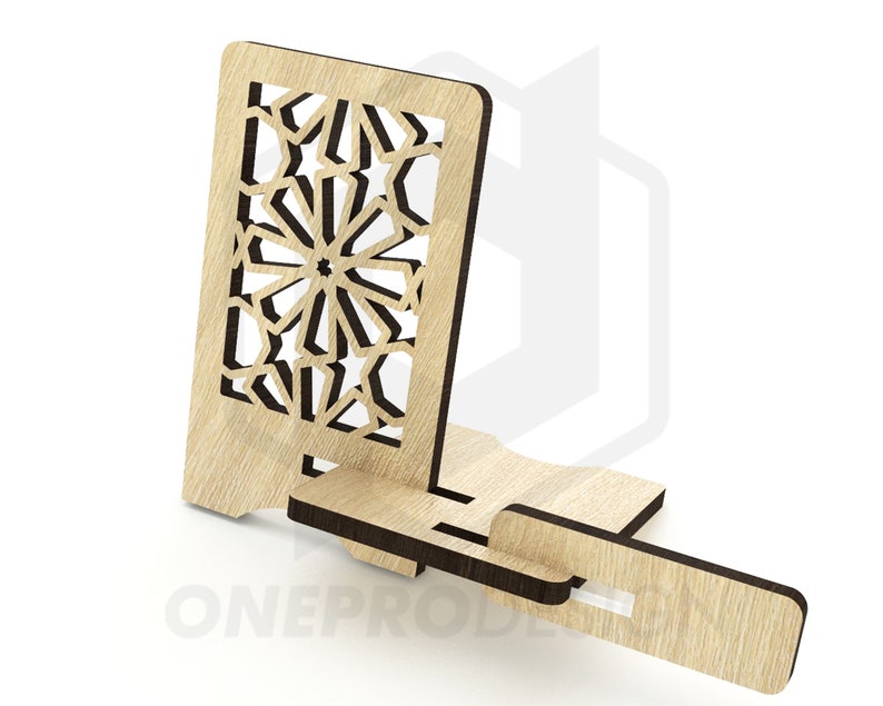 Phone Stand, 5 Different Geometric Design, for 1/8" and 1/4" Thk Wood ...