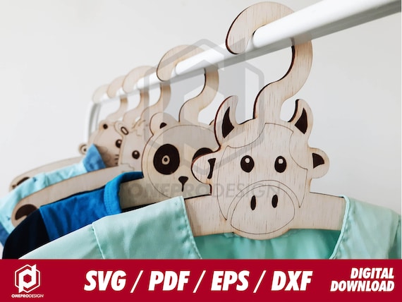 Kids hanger 5 super cute animal designs Svg / Pdf / Eps / | Etsy