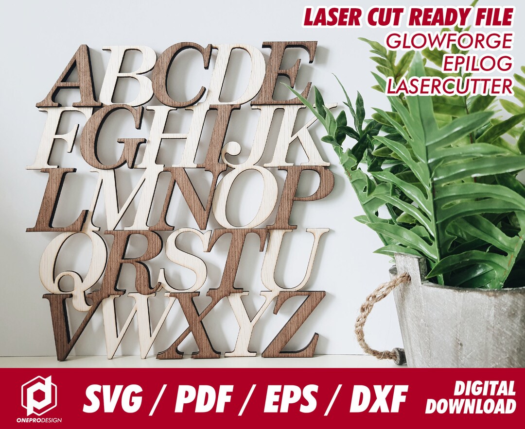 ABC Wall Deco for Kids - Svg / Pdf / Eps / Dxf- Laser Cut File ...