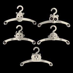 Kids Hanger, 5 Super Cute Animal Designs - Svg / Pdf / Eps / Dxf Laser ...