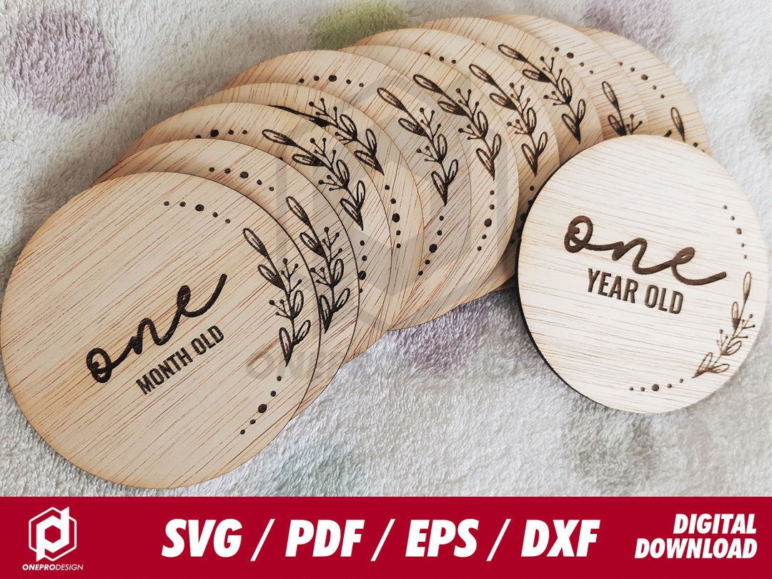 Wooden Baby Milestone - Svg / Pdf / Eps / Dxf Laser Cut File - Instant ...