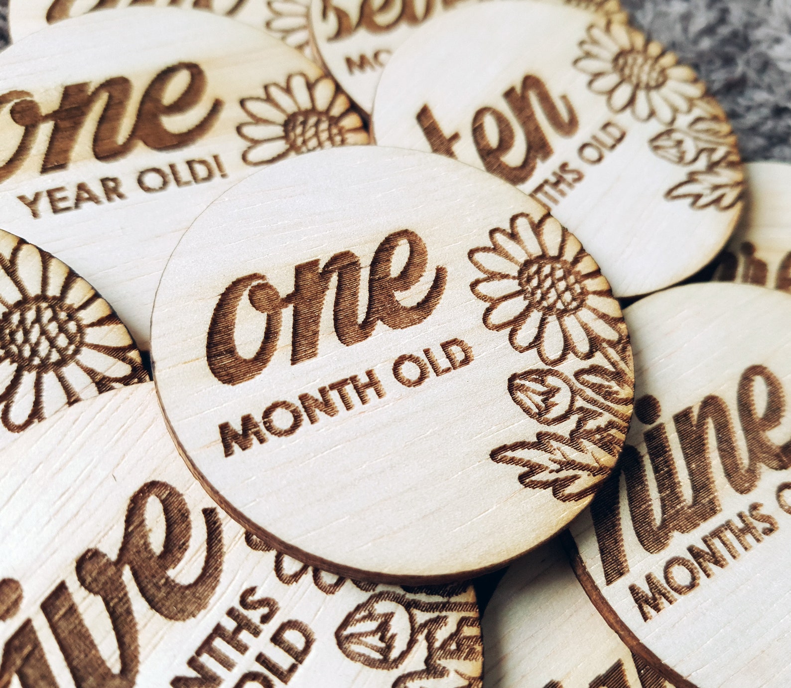 Wooden Baby Milestone Daisy Flower Svg / Pdf / Eps / Dxf - Etsy