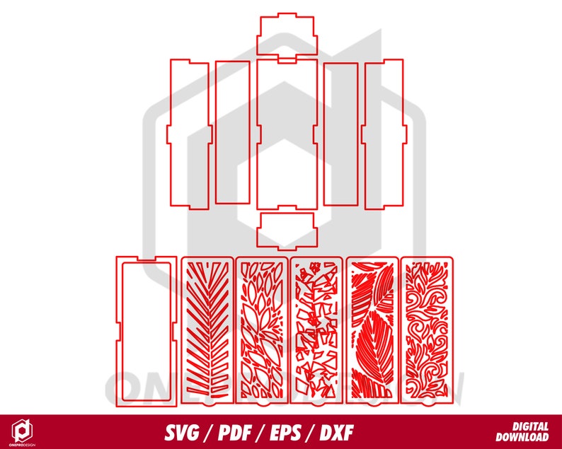 Boxes With Slide Lid, 5 Different Pattern, for 1/4" or 6.1mm Thk Wood ...
