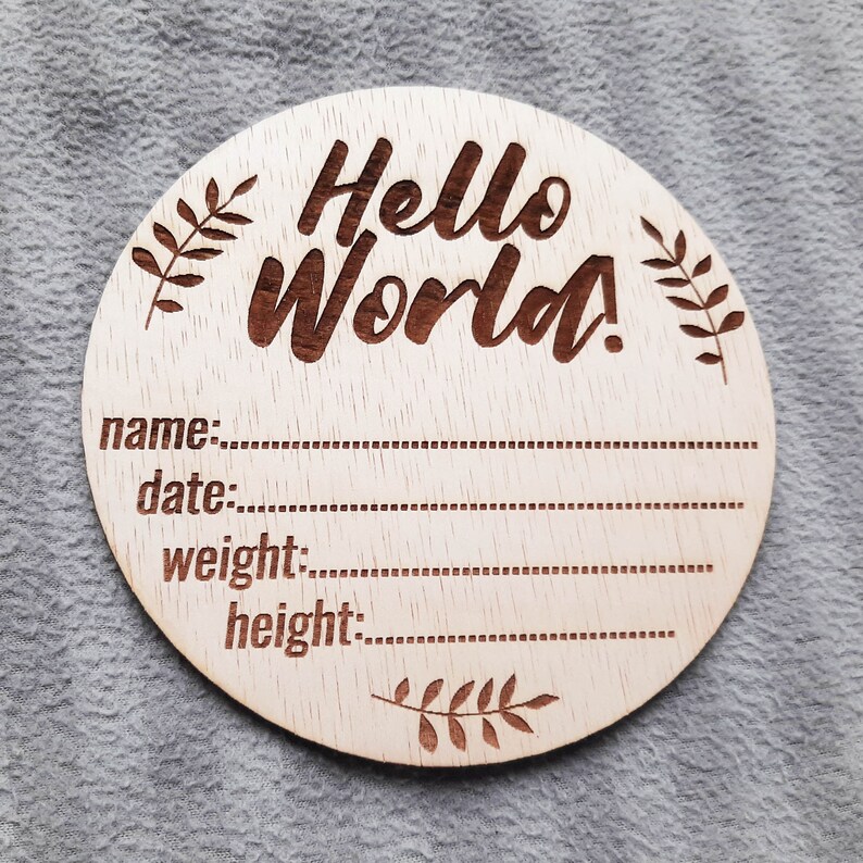 Hello World Birth Announcement Sign Svg / Pdf / Eps / Dxf - Etsy