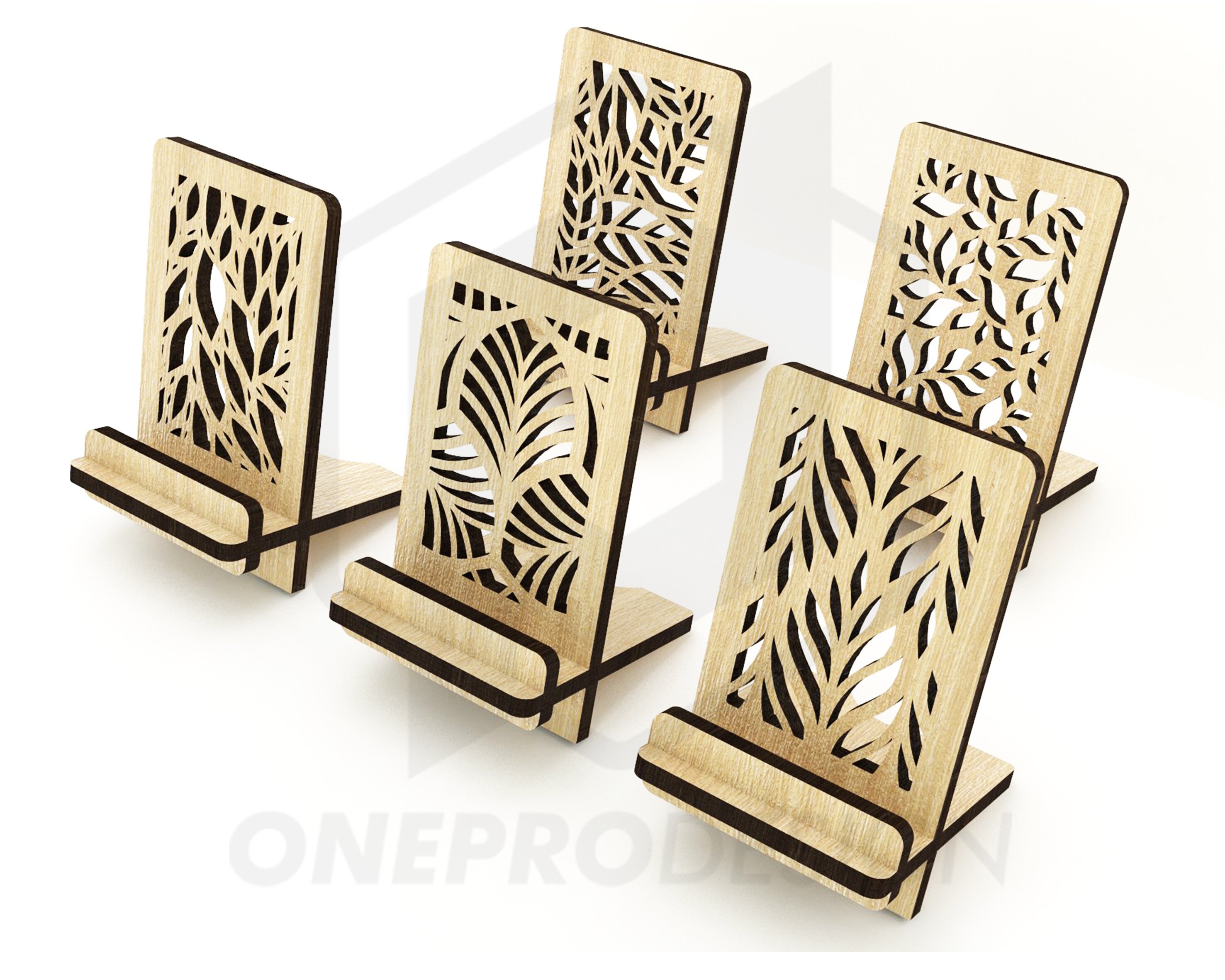 Phone Stand 5 Different Leaf Design for 1/8 and - Etsy
