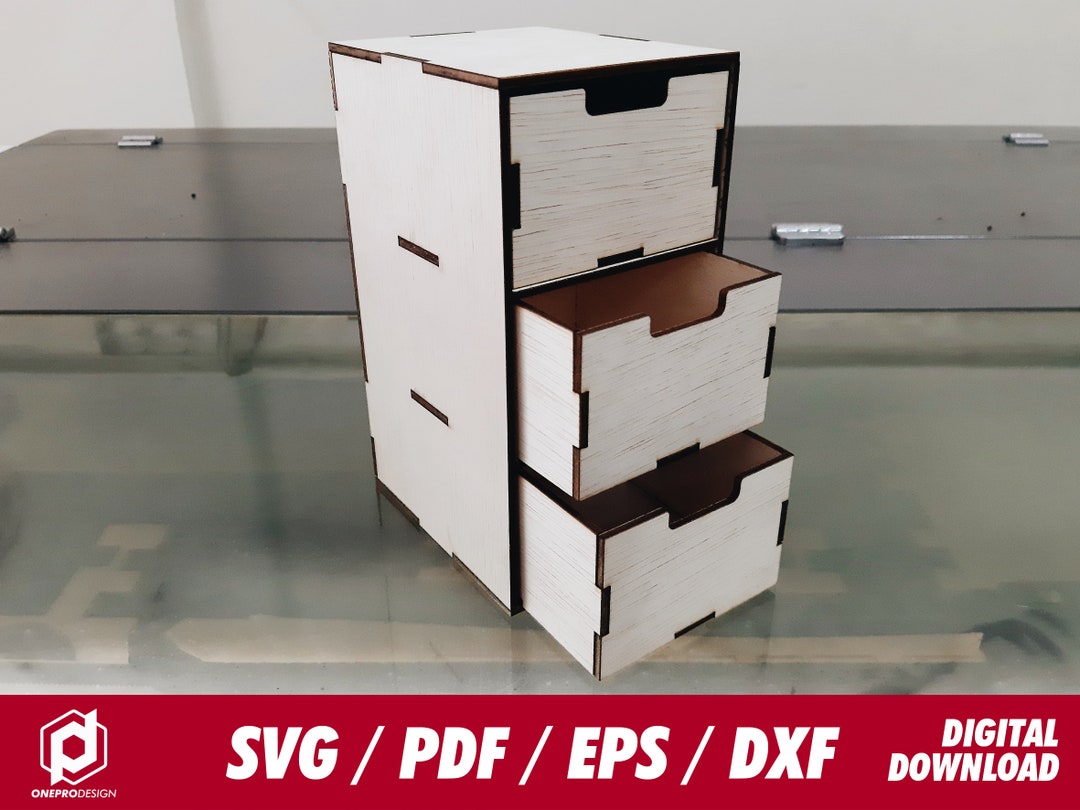 Mini Drawer - Svg / Pdf / Eps / Dxf Laser Cut File - Instant Download ...