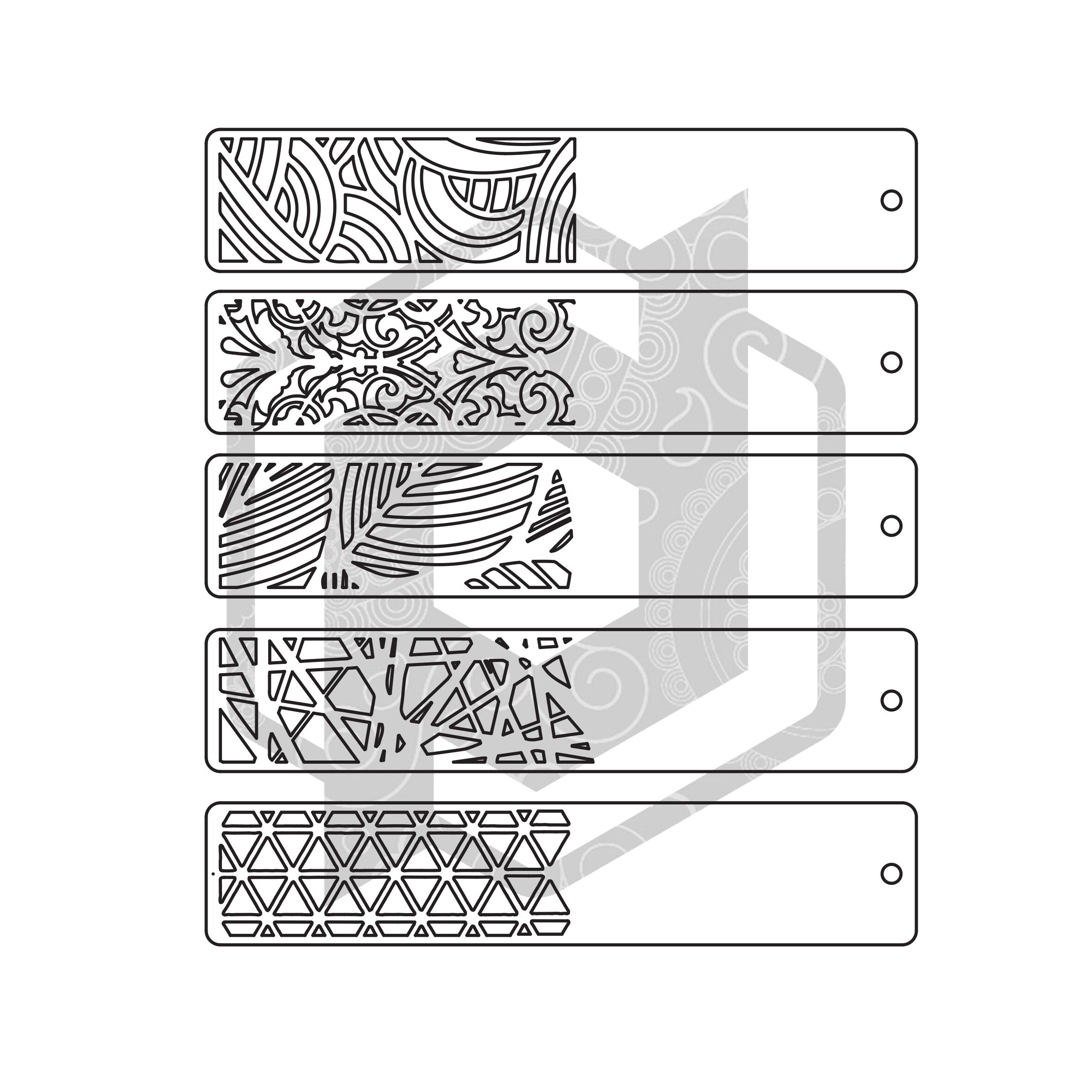 Bookmarks 5 Design - 16cm X 3.2cm - Svg / Pdf / Eps / Dxf Laser Cut ...