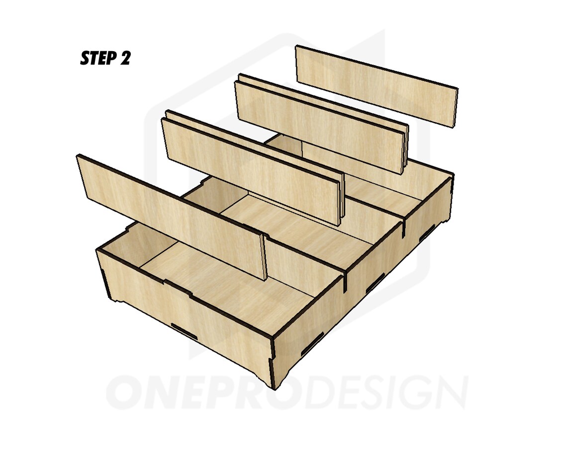 Boxes Slid Lid With 3 Compartment, 2 Sizes, for 1/8" or 3.1mm Thk Wood ...
