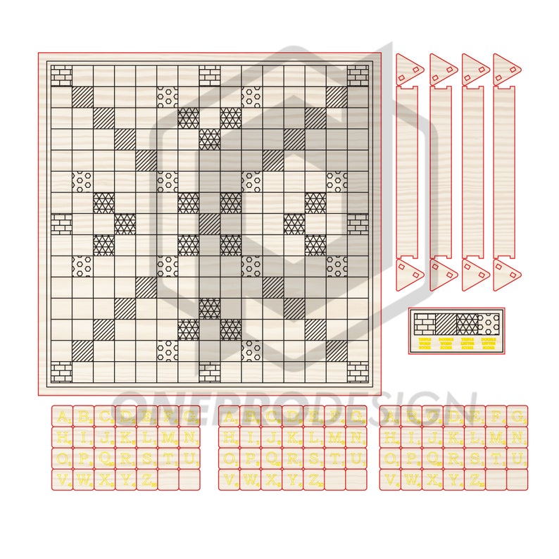 Scrabble Board Game - Svg / Pdf / Eps / Dxf Laser Cut File - Instant ...