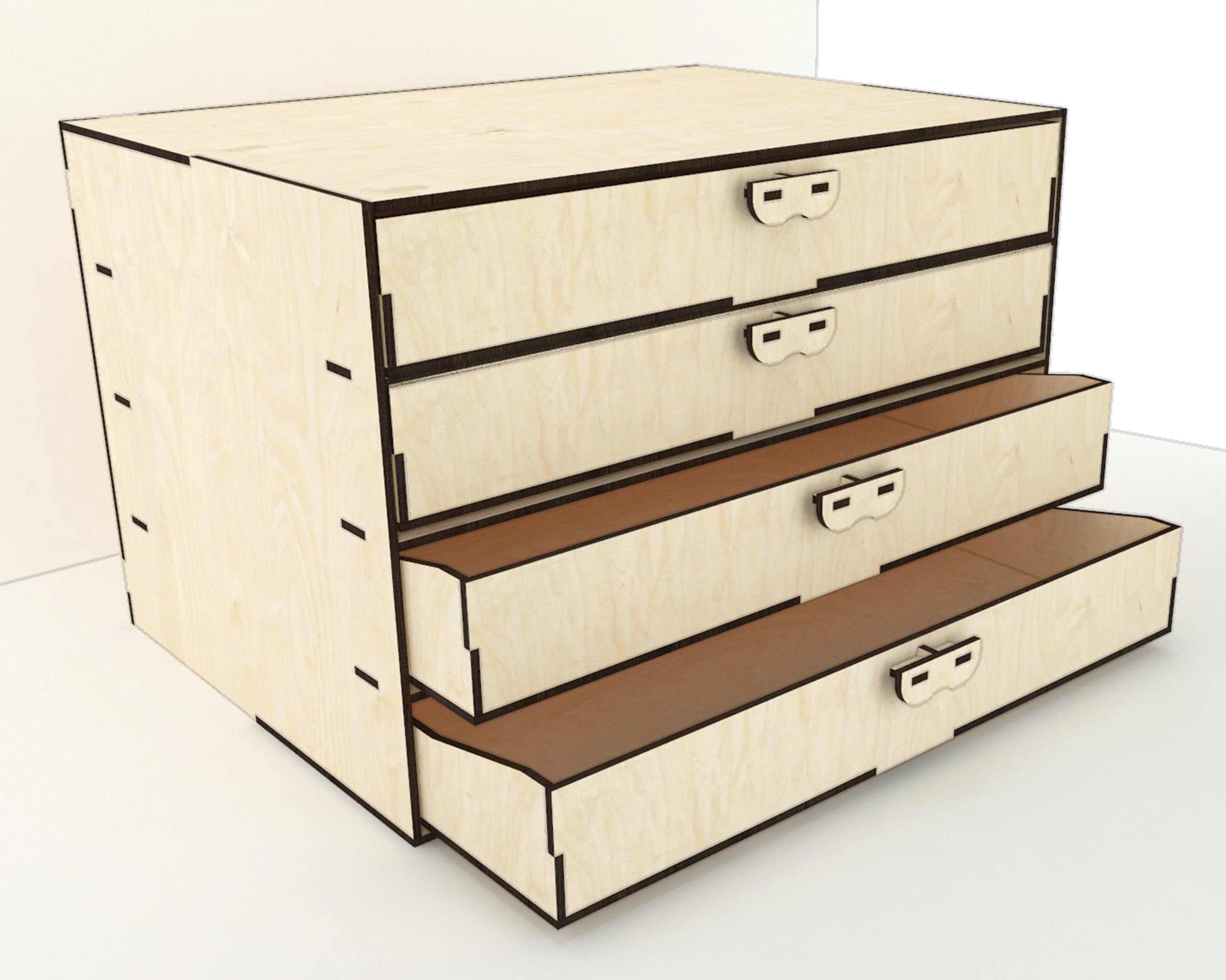 A4 Document Drawer 4 Tiers for 1/8 Wood Svg / Pdf / - Etsy