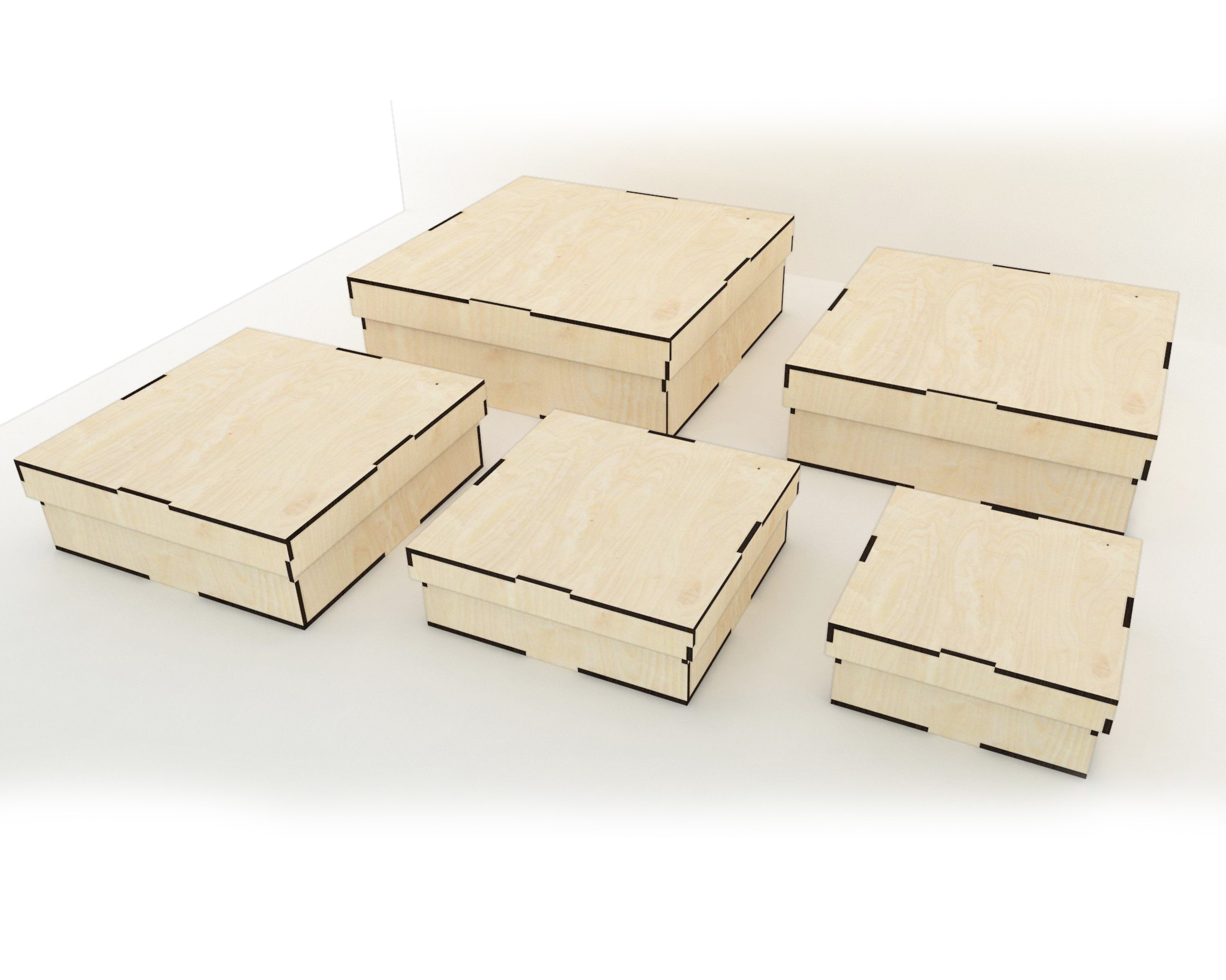 Square Box With Lid 5 Different Size for 1/8 or 3.1mm - Etsy